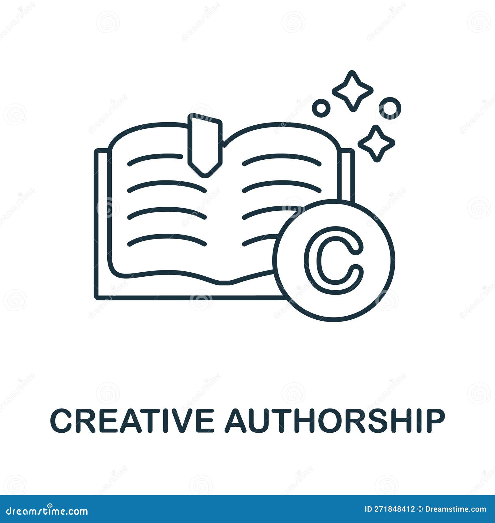 Creative Authorship Outline Icon. Monochrome Simple Creative Authorship ...