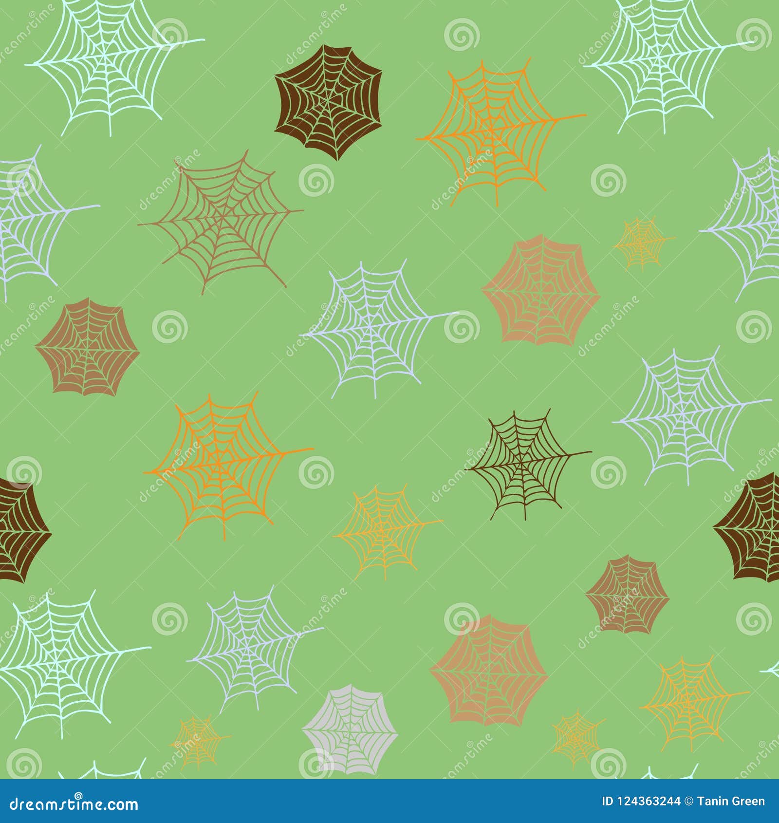 Creative Autumn Seamless Pattern. Hand Drawn Spider Web Textures Stock ...