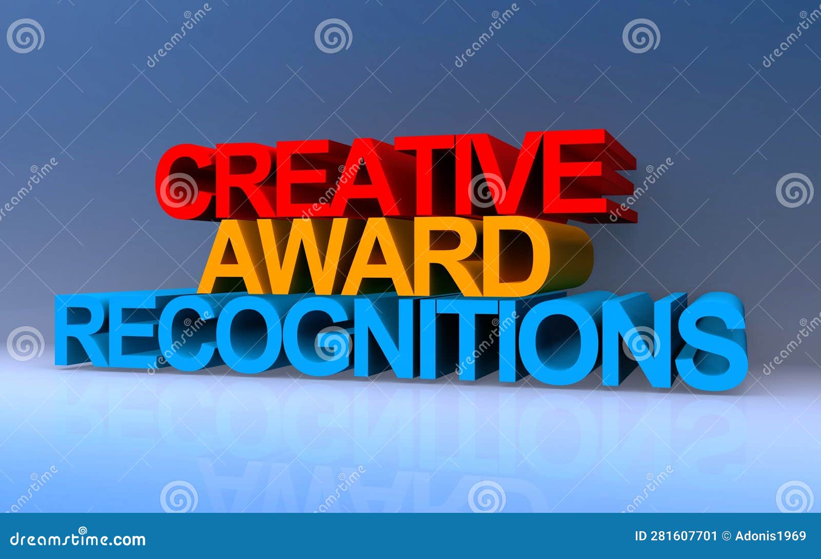 Creative Award Recognitions on Blue Stock Illustration - Illustration ...