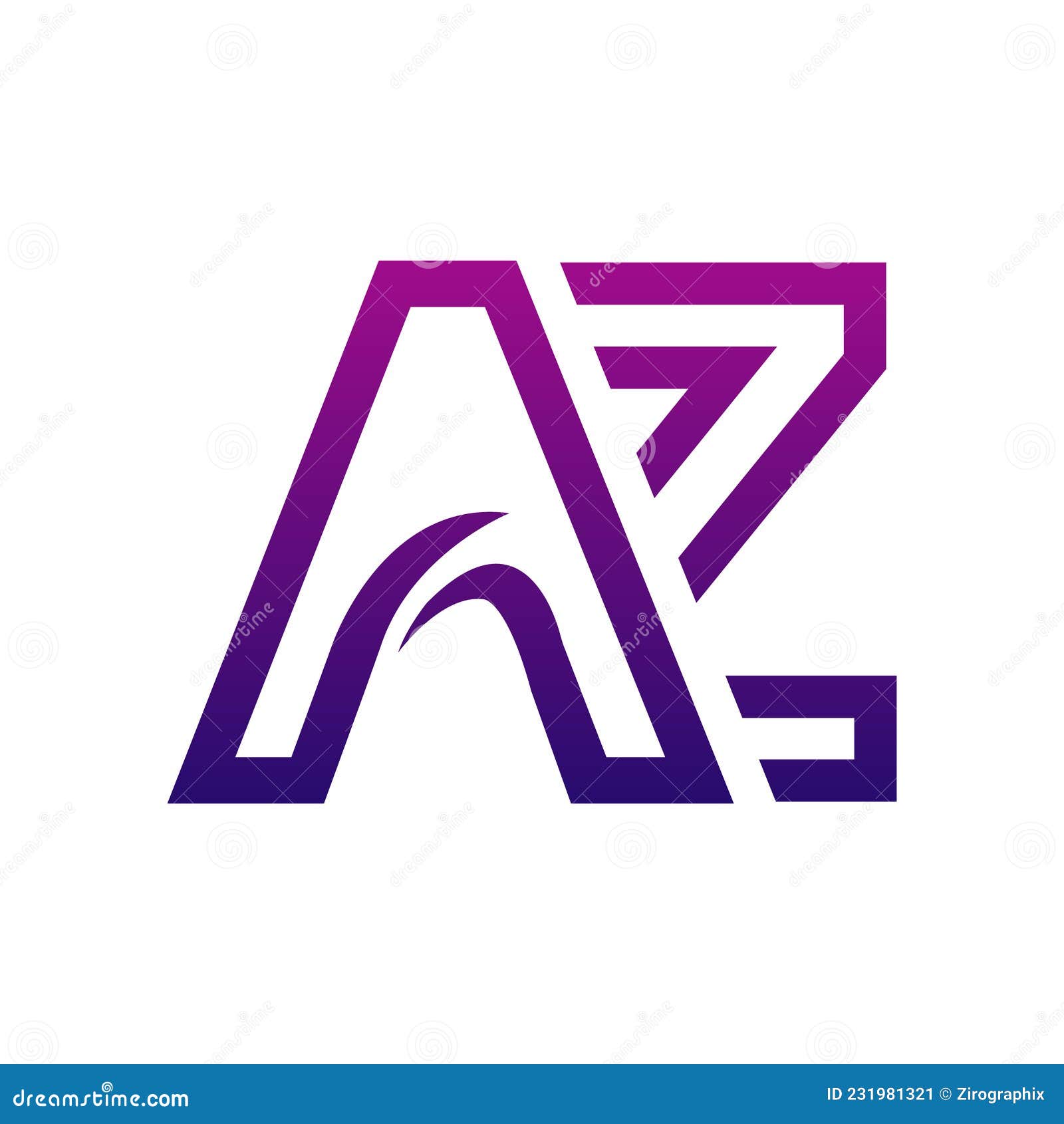 Creative AZ Logo Icon Design Stock Vector - Illustration of format ...