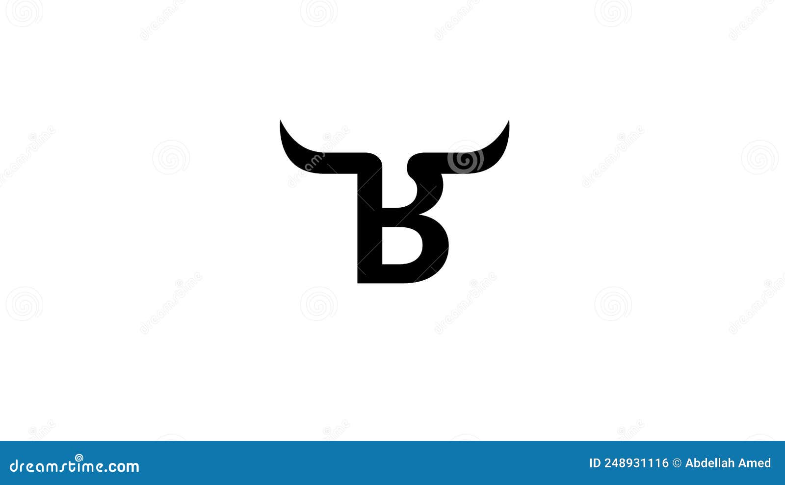 Creative Letter B Font Alphabet Bull Horn Symbol Logo Stock Vector ...