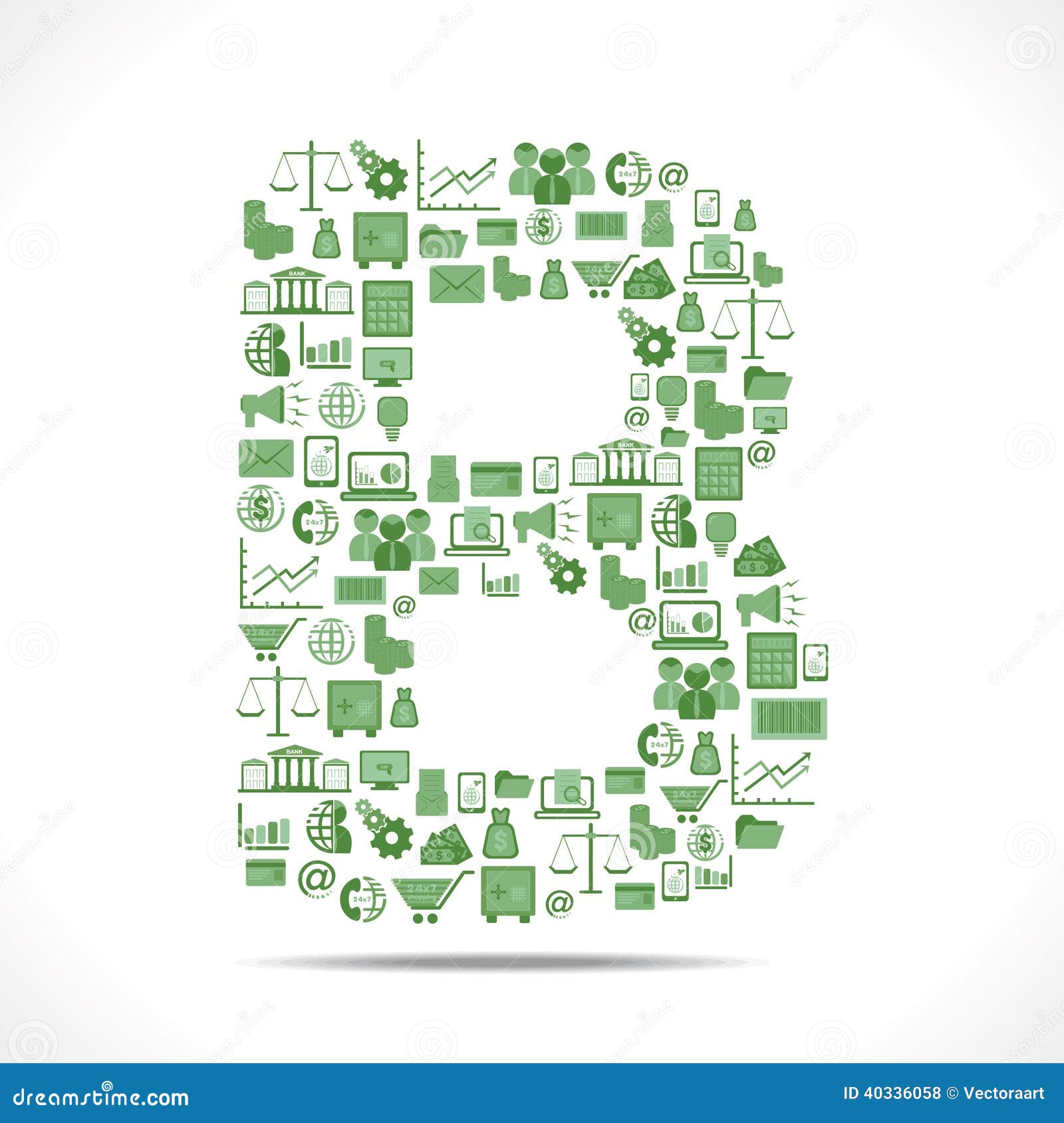 Creative B Design with Business Icon Stock Vector - Illustration of ...