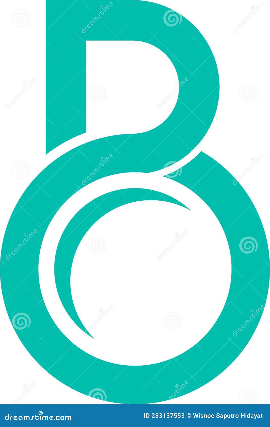 Creative B Logo Template with Moon Shape Stock Vector - Illustration of ...