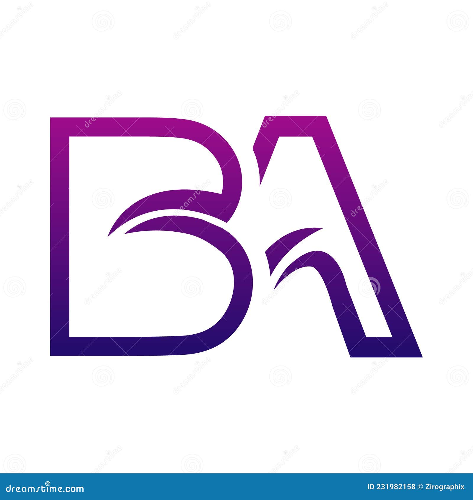 Creative BA Logo Icon Design Stock Vector - Illustration of edge ...