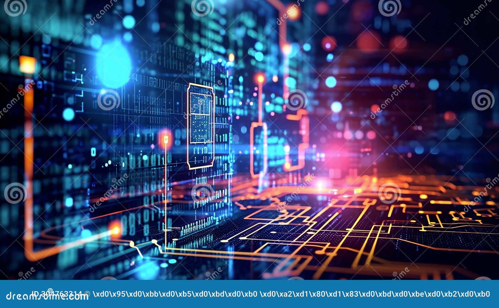 Creative Backdrop Digital Board with Electronic Circuits in ...