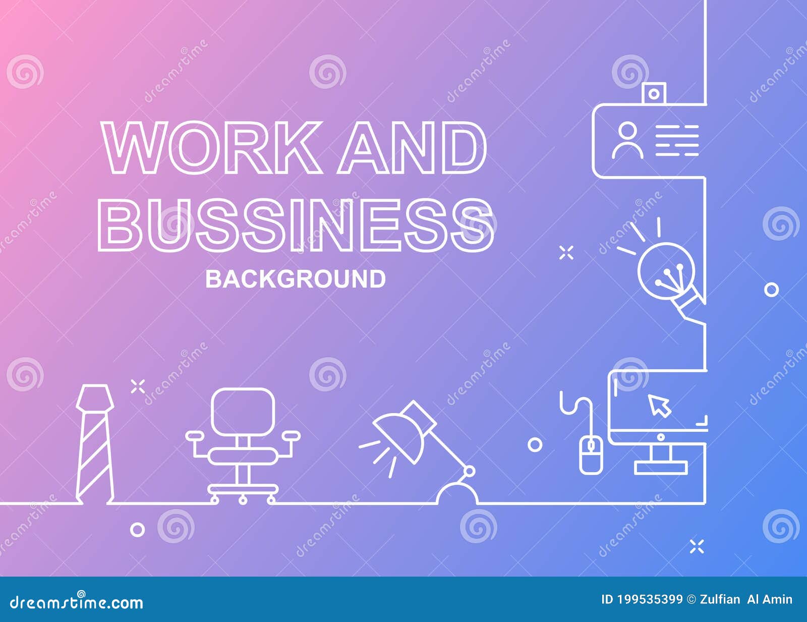 Creative Backdrop with Work and Bussiness Theme Stock Vector ...