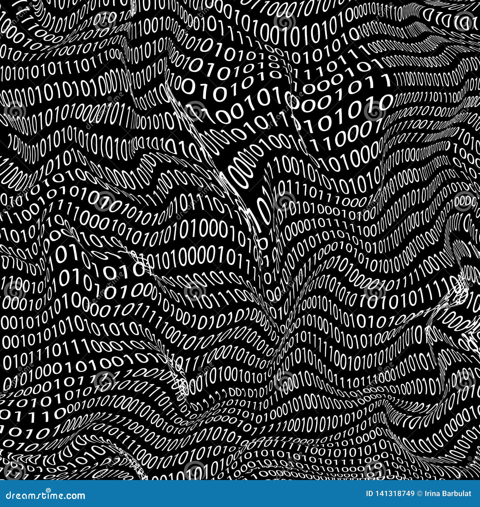 The Creative Background of Binary Digits, in the Style of the Waves ...