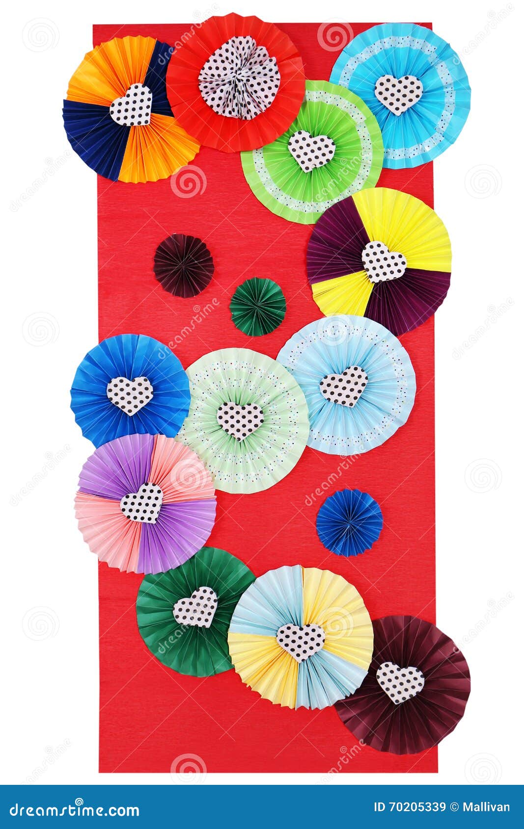 Creative Background of Colorful Paper Fans Stock Image - Image of asian ...