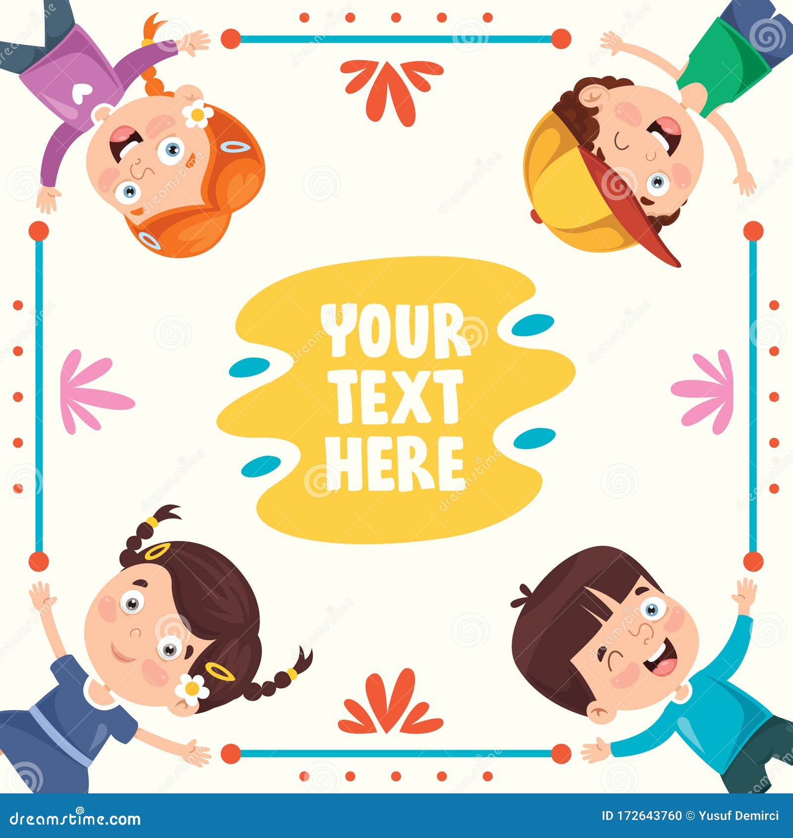 Creative Background with Funny Children Stock Vector - Illustration of ...