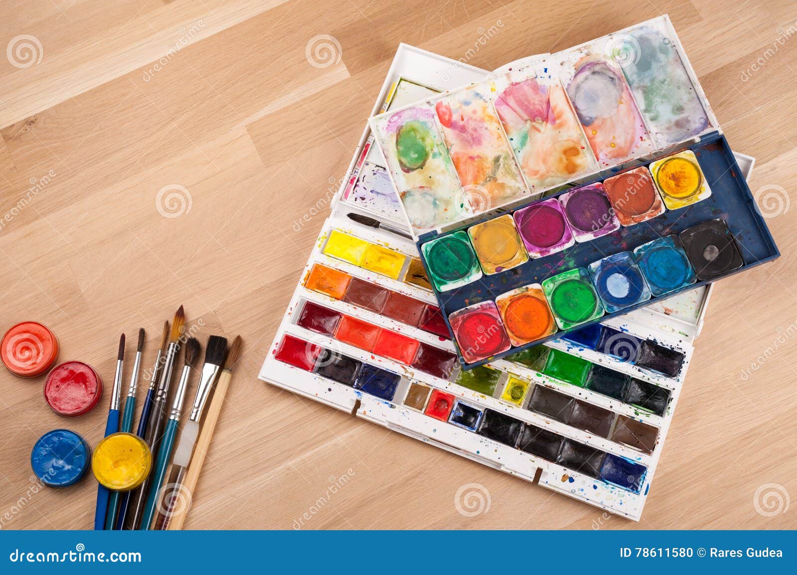 Creative Background Made of Art Tools for Painting Stock Photo - Image ...