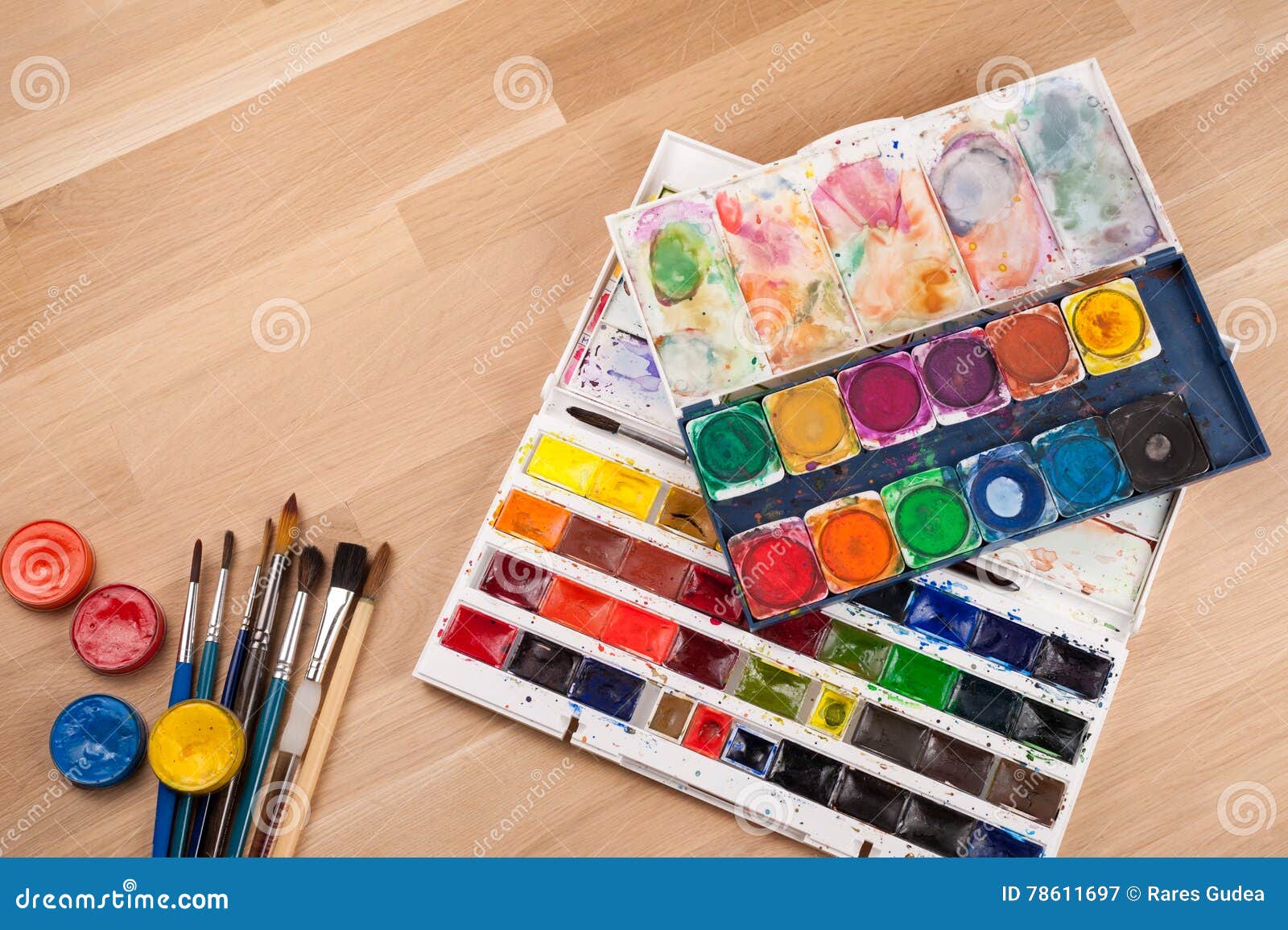 Creative Background Made of Art Tools for Painting Stock Image - Image ...