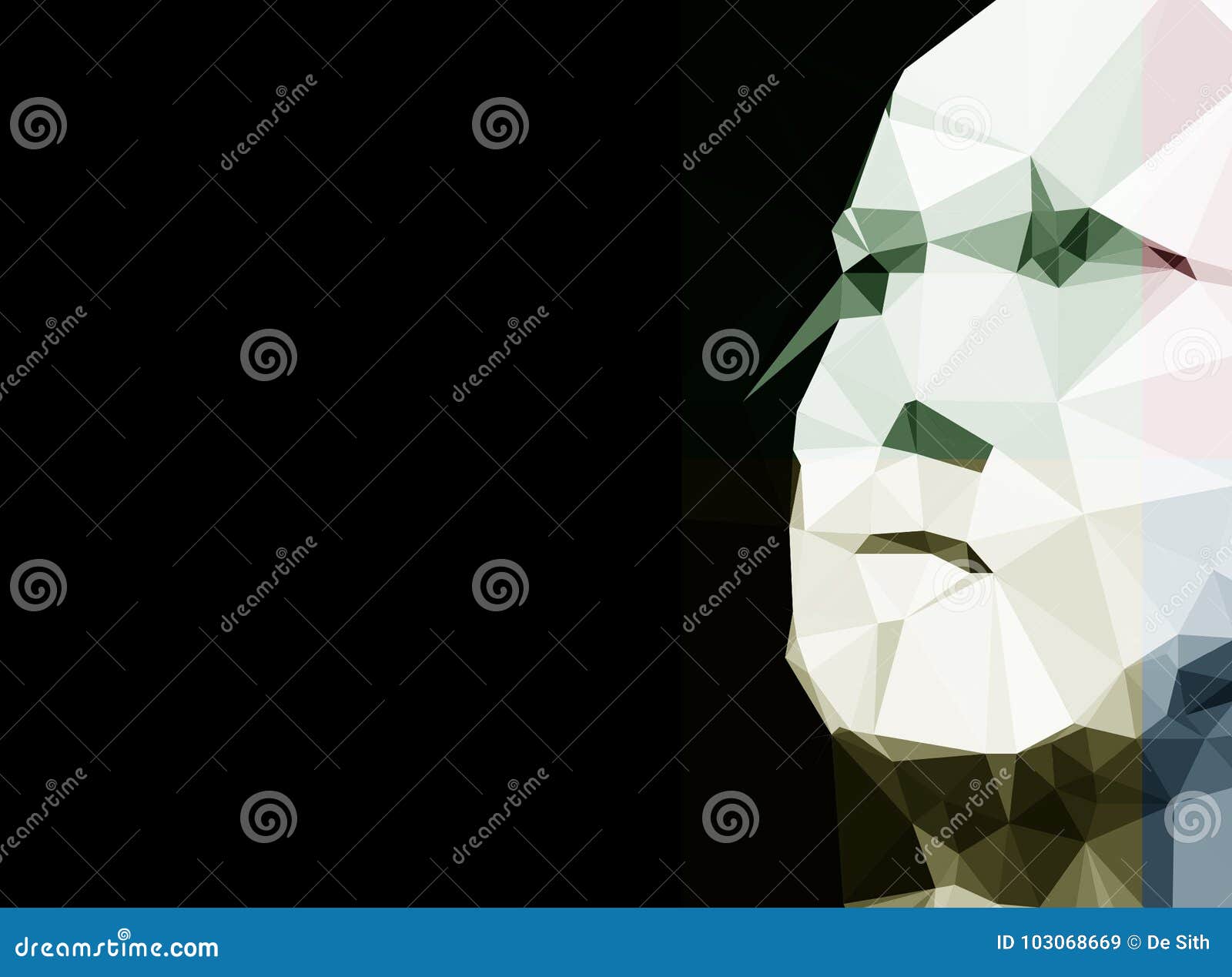 Creative Background, a Man Consisting of Geometric Shapes, Square ...