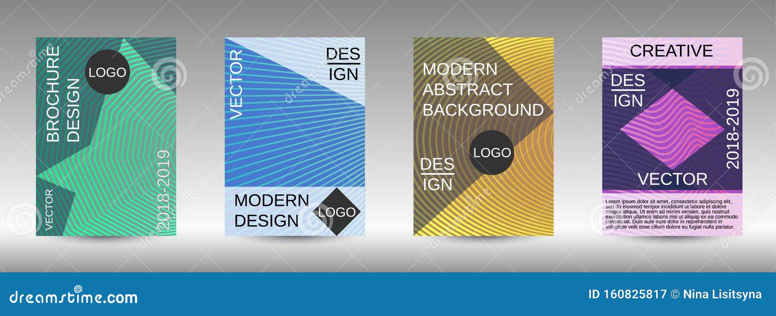 Creative Backgrounds with Abstract Gradient Linear Stock Illustration ...