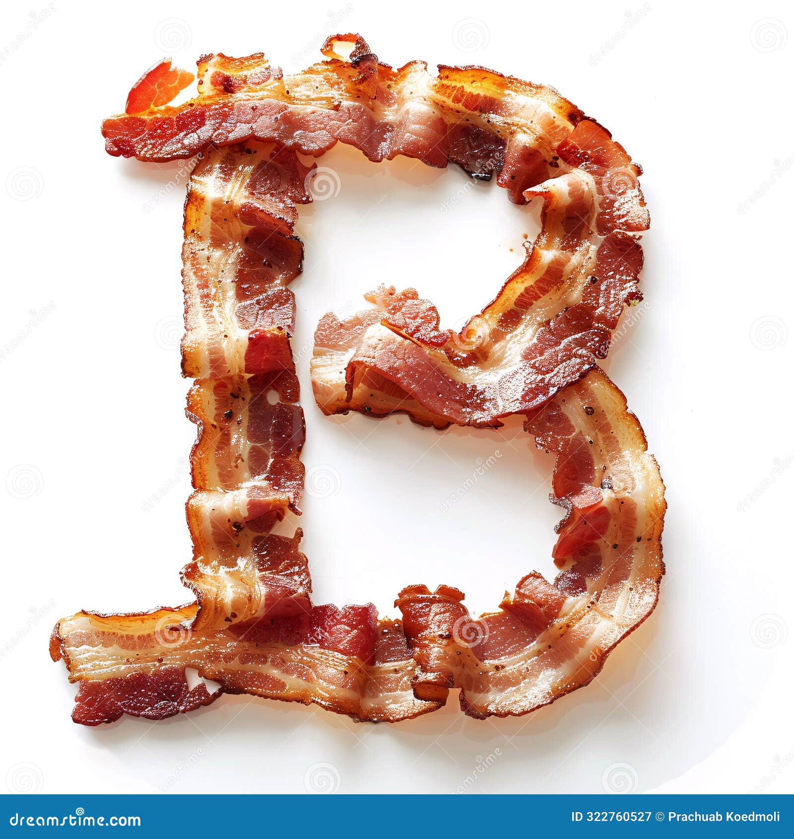 Creative Bacon Slice Art Forming the Letter B Stock Illustration ...