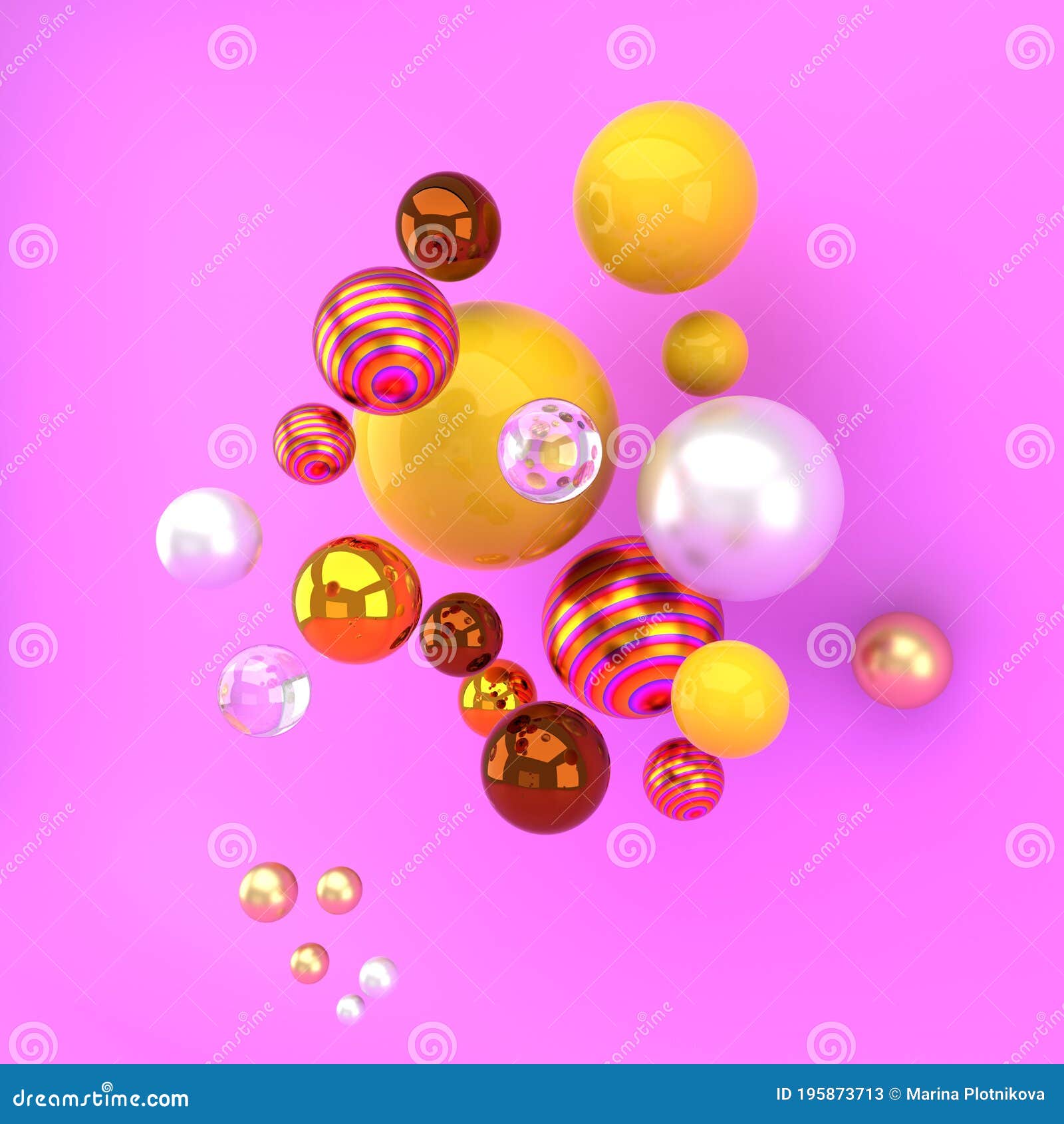 Creative Balls Background 3d Rendering Stock Illustration ...