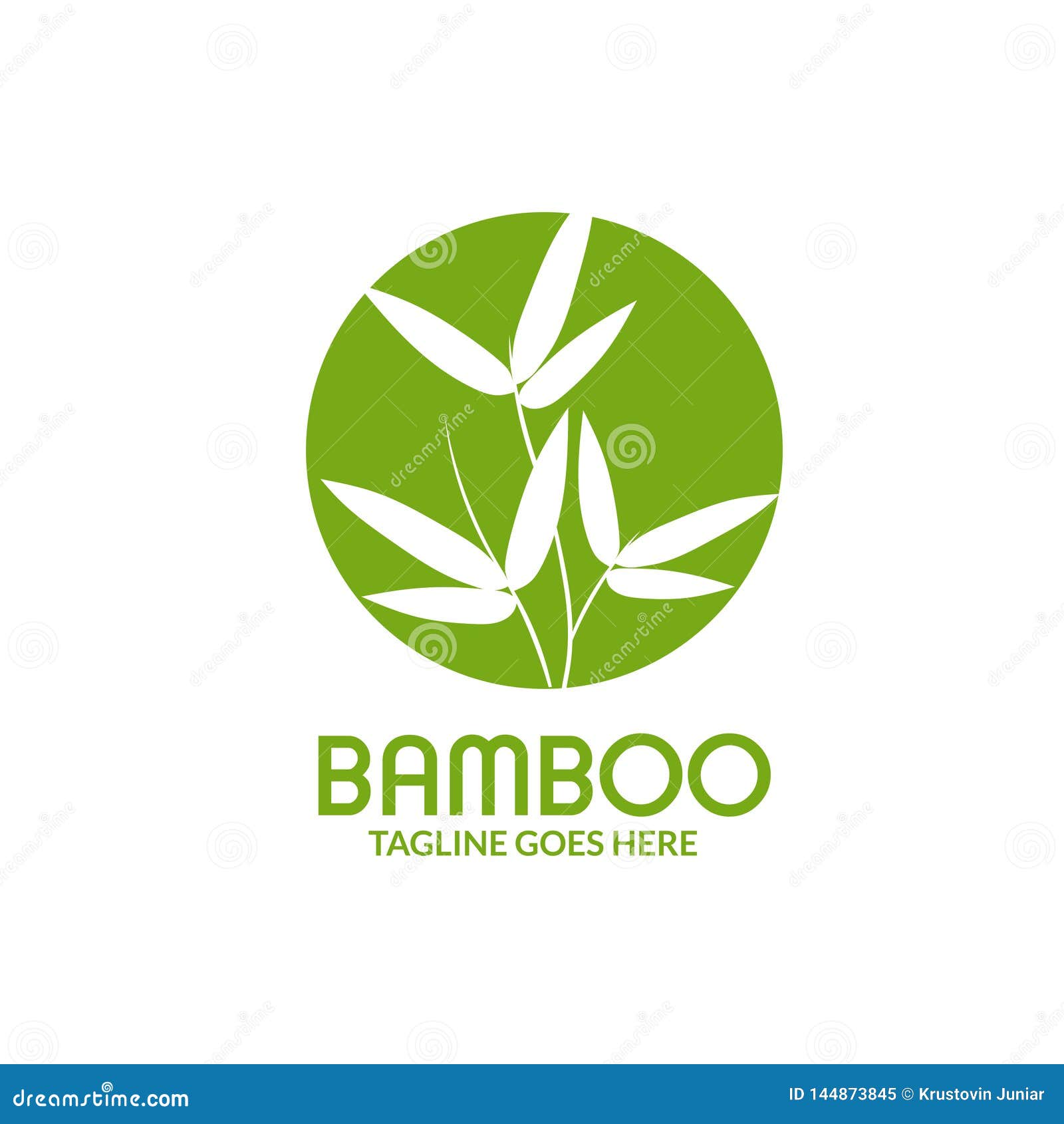 Bamboo Leaves with Circle Logo Stock Vector - Illustration of natural ...