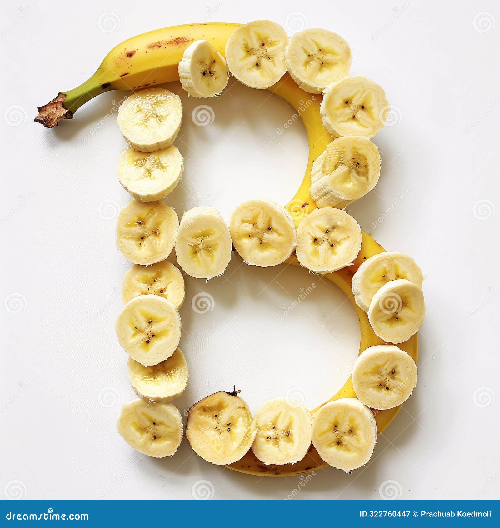 Creative Bananas Slice Art Forming the Letter B Stock Illustration ...