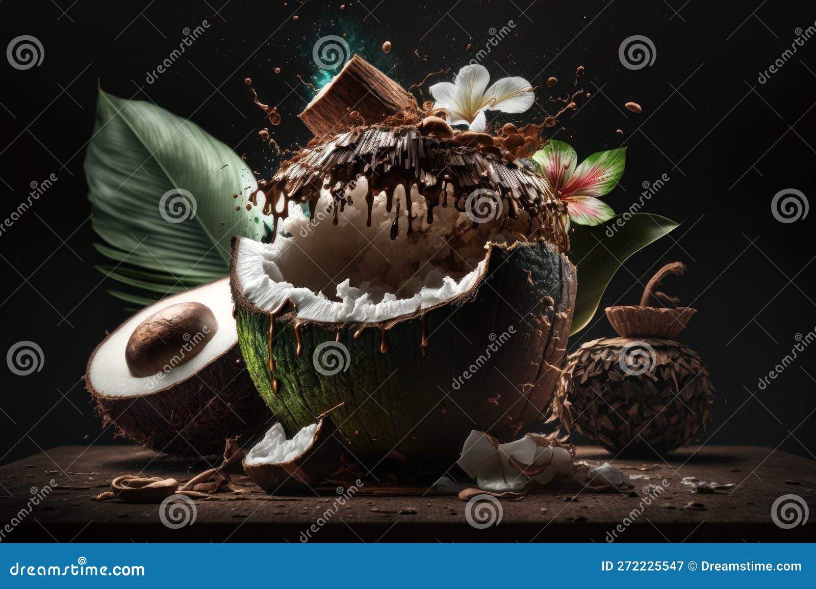 Creative Banner with Coconut. a Tropical Concept. AI Generation Stock ...