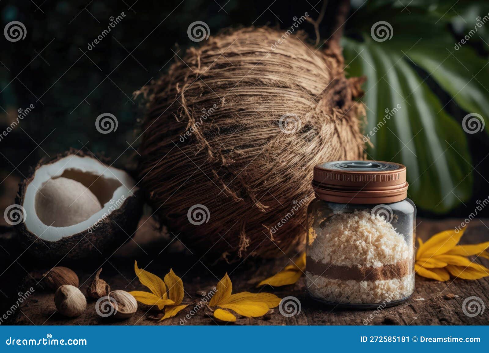 Creative Banner with Coconut. a Tropical Concept. AI Generation Stock ...