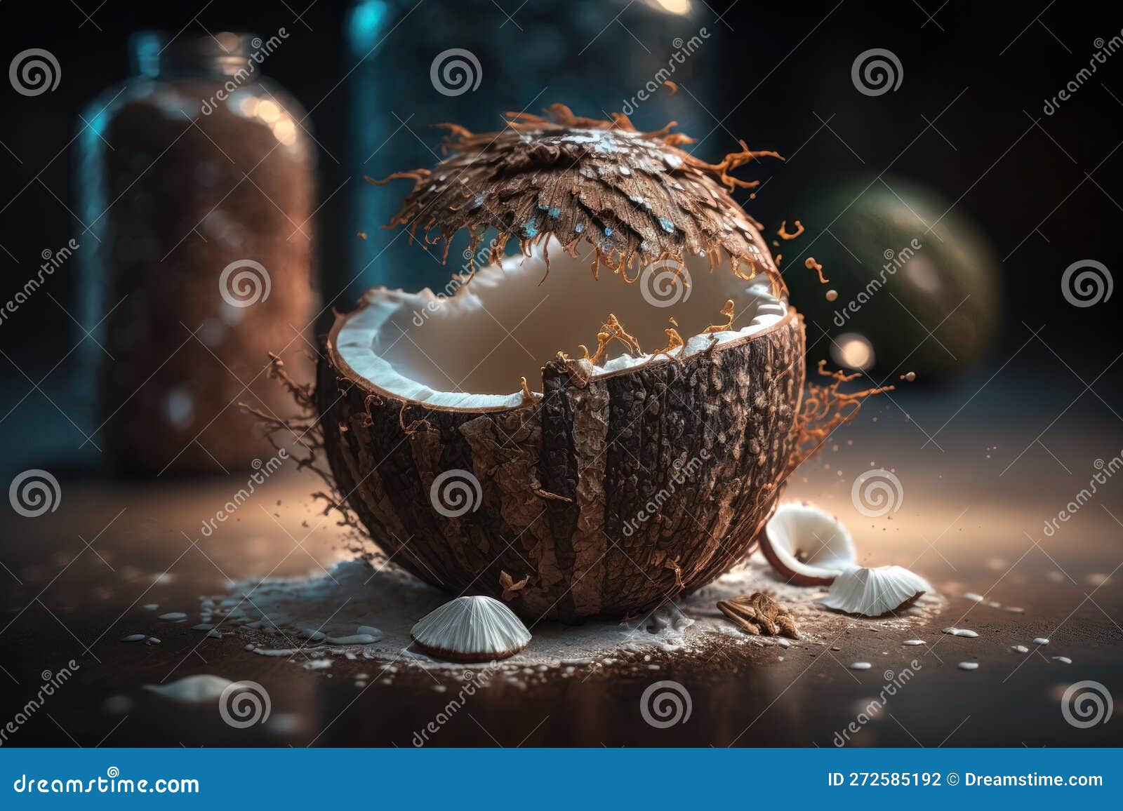 Creative Banner with Coconut. a Tropical Concept. AI Generation Stock ...