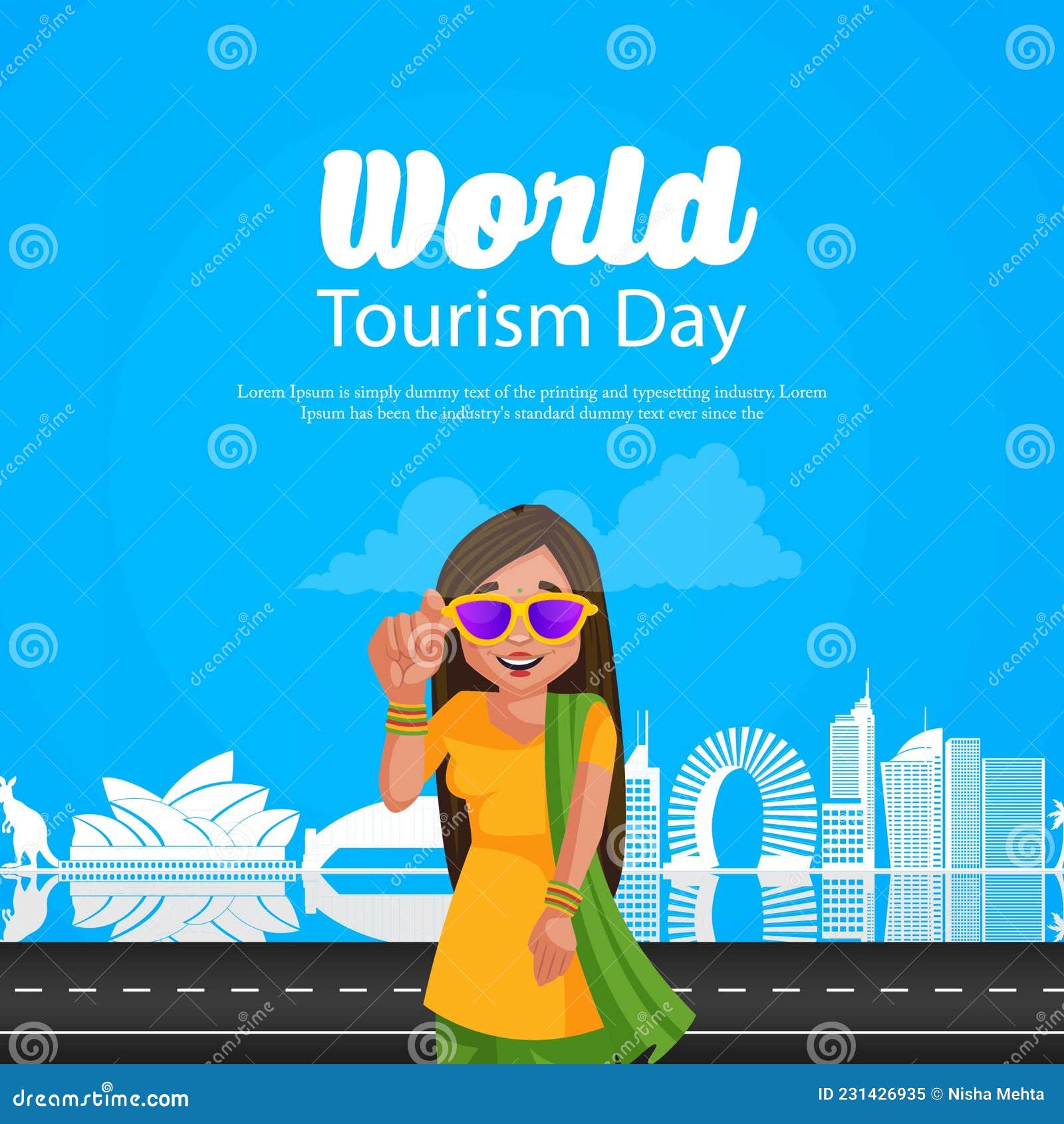 Creative Banner Design of World Tourism Day Stock Vector - Illustration ...