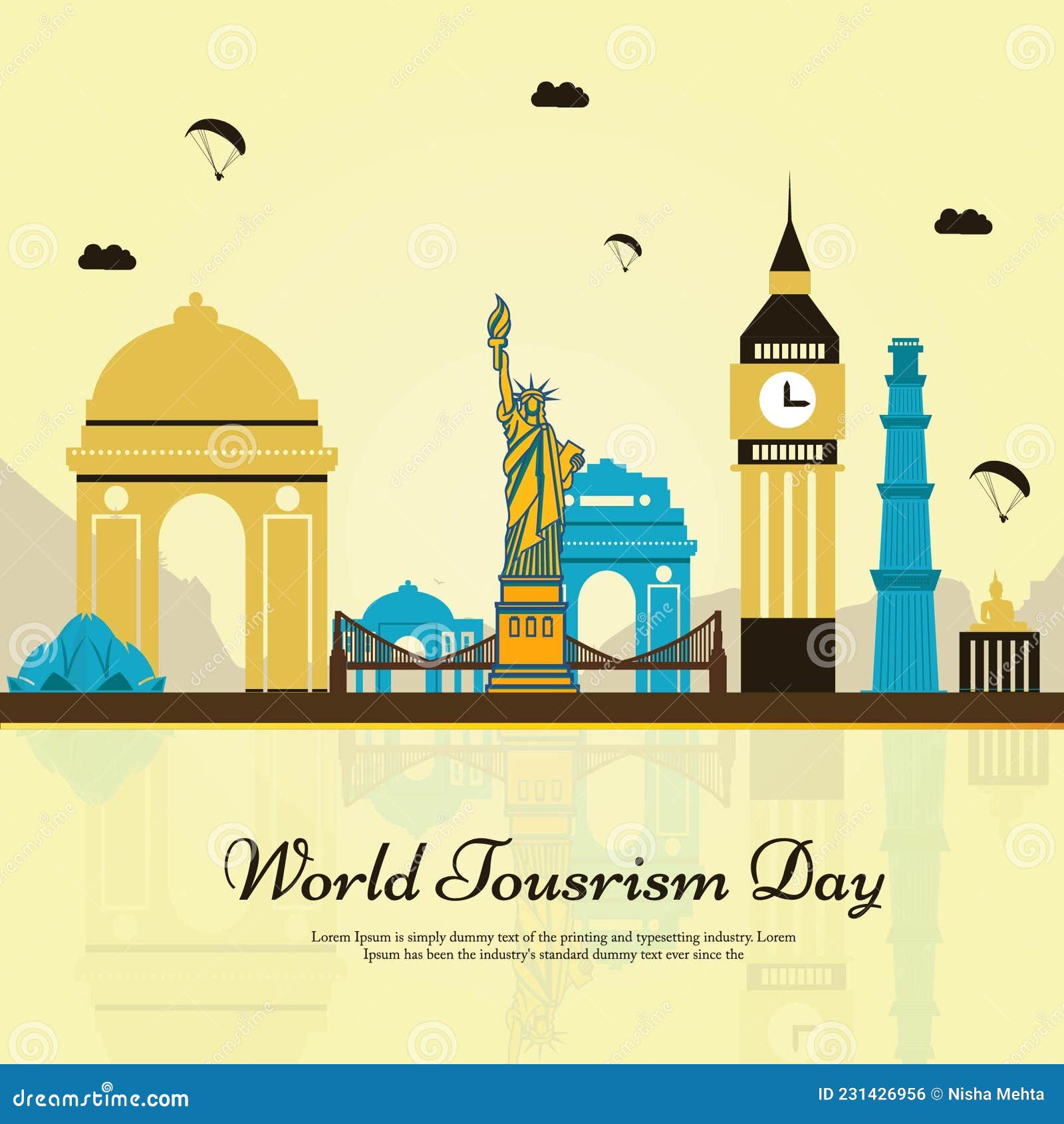 Creative Banner Design of World Tourism Day Stock Vector - Illustration ...
