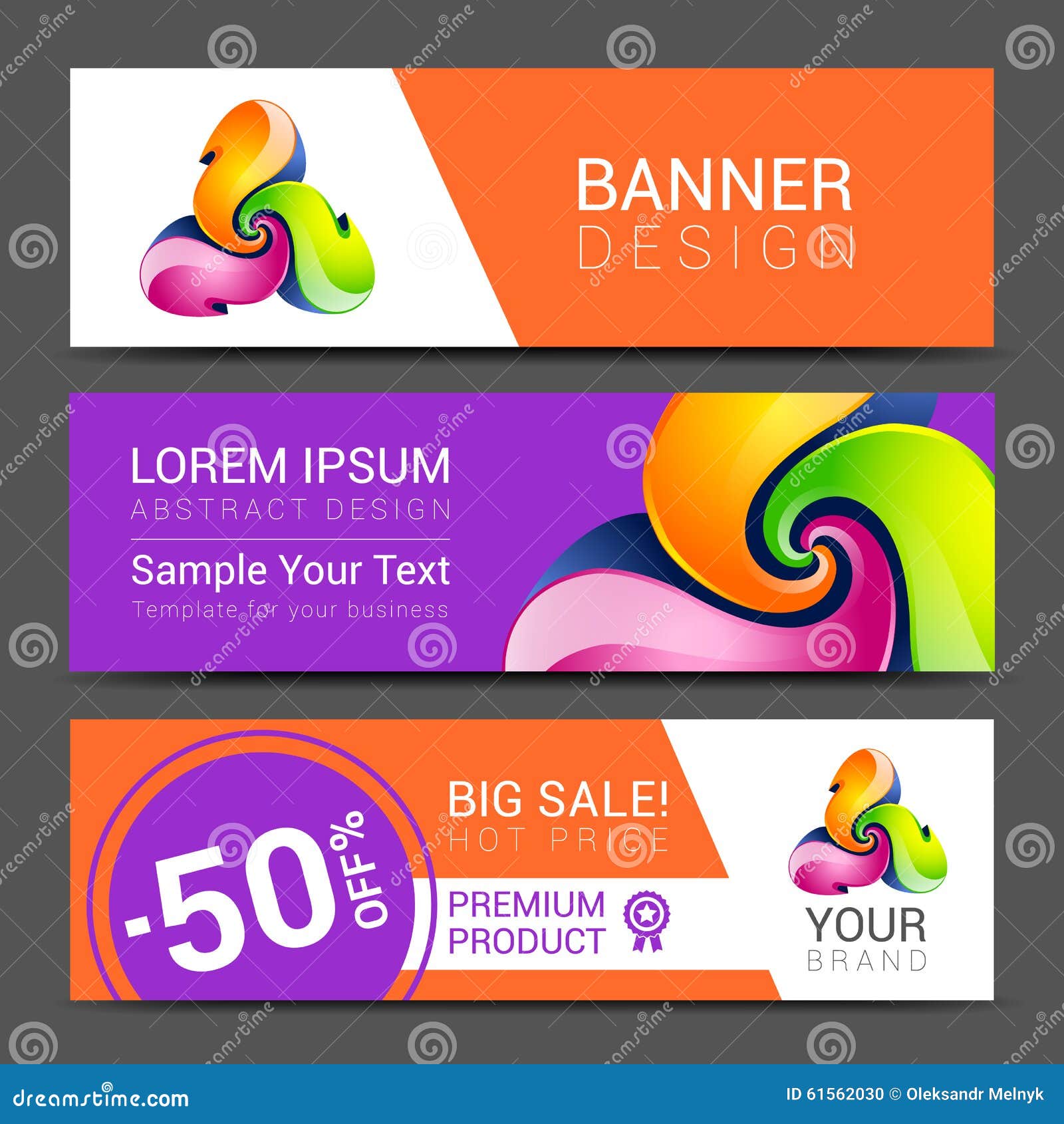 Creative Banner Set with Lines Logo Blank Stock Illustration ...