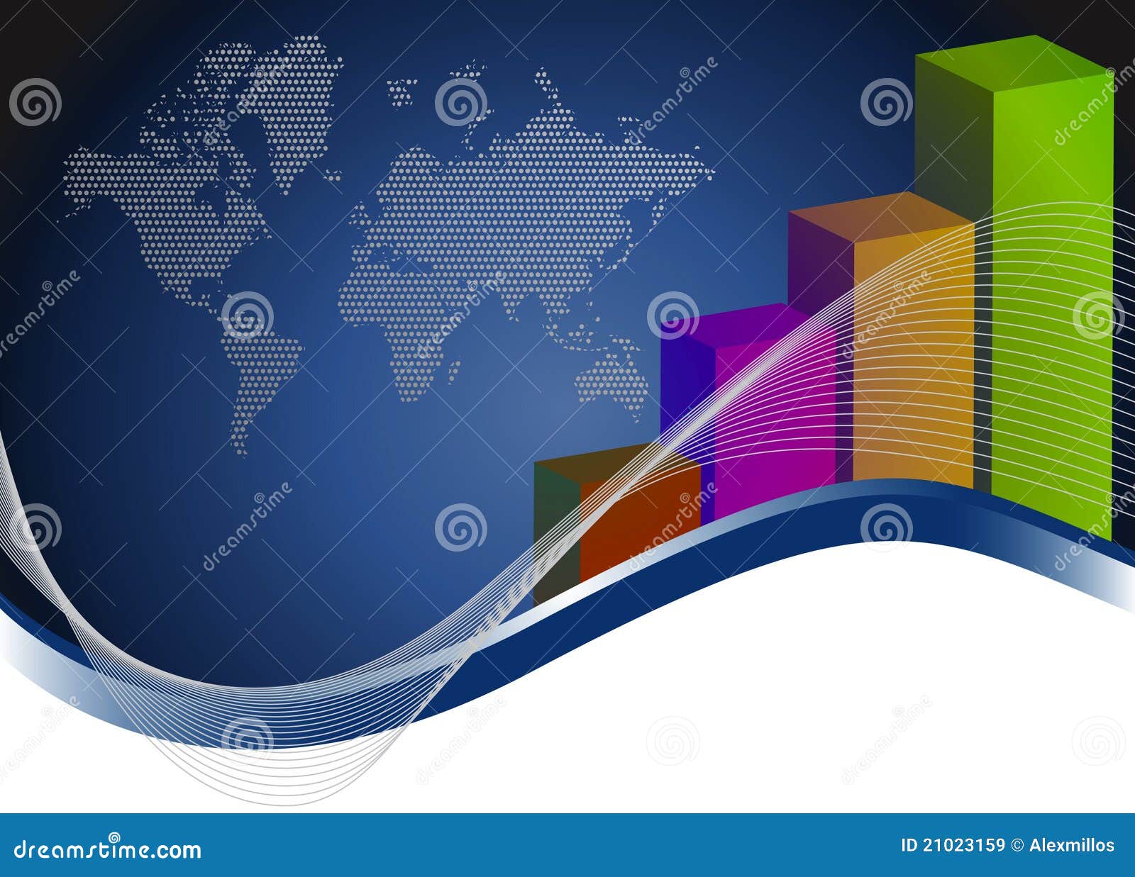 Creative Bar Graphs and Map Stock Vector - Illustration of design ...