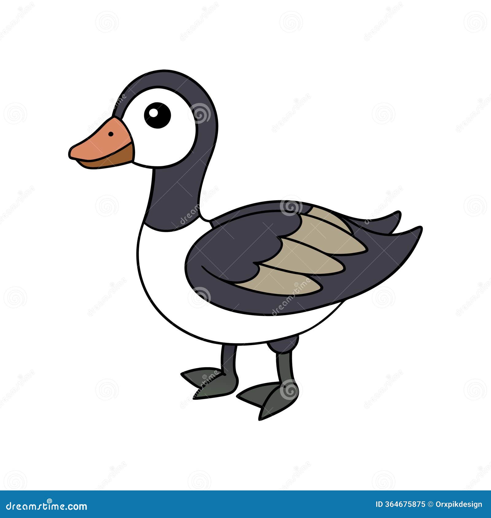 Creative Barnacle Goose Outline Illustration Royalty-Free Cartoon ...