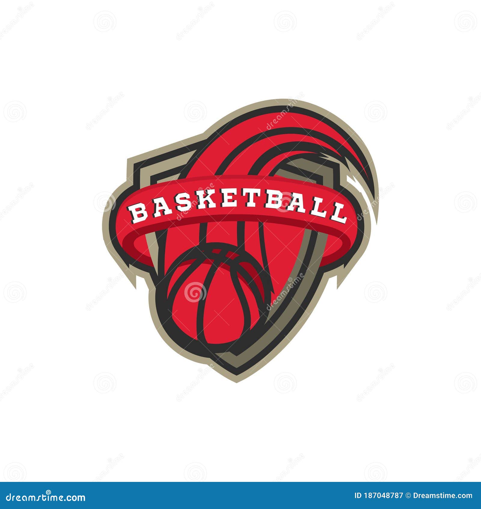 Creative Basketball Concept Logo Design Template Stock Vector ...