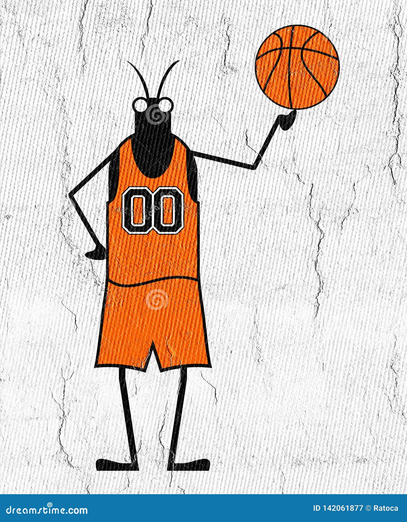 Creative Basketball Player Insect Stock Illustration - Illustration of ...