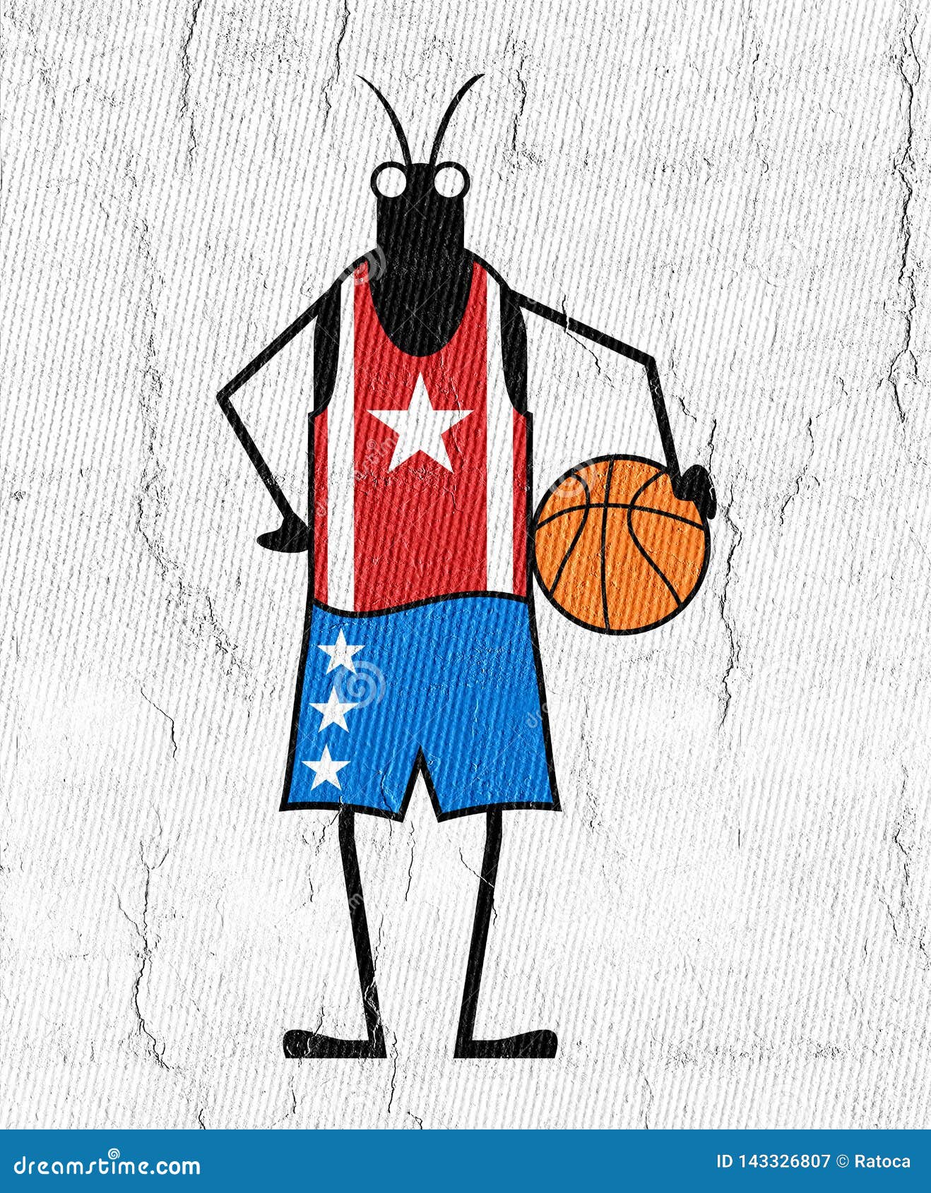 Creative Basketball Player Insect Stock Illustration - Illustration of ...
