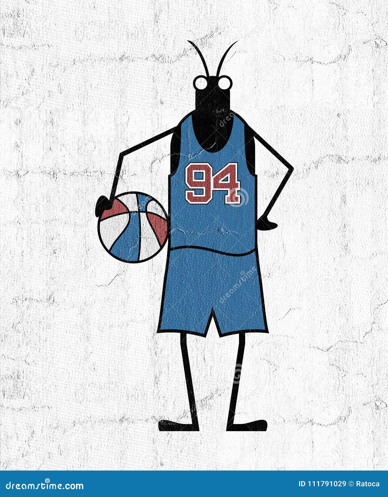Creative Basketball Player Insect Stock Illustration - Illustration of ...