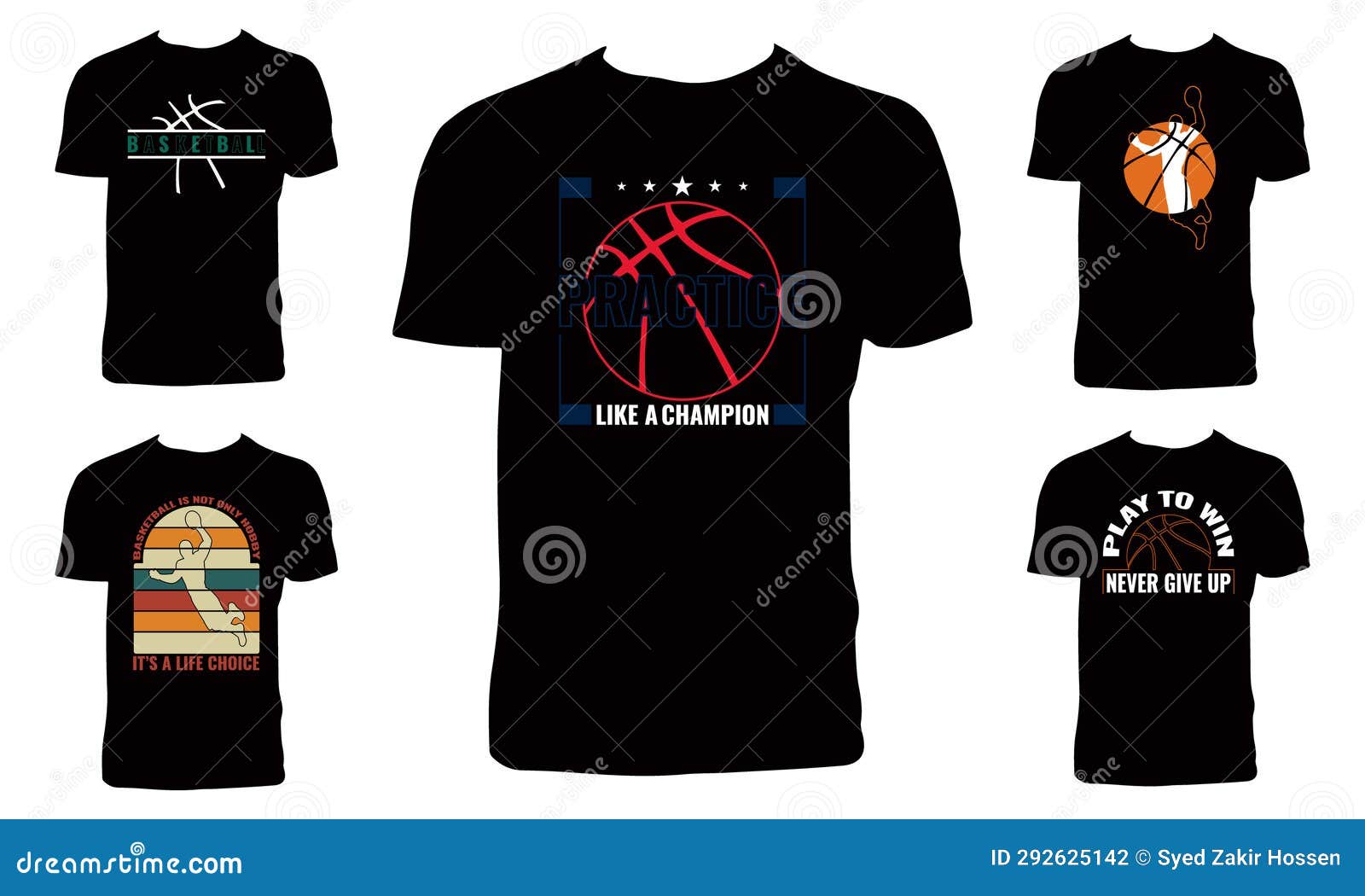 Creative Basketball Vector Shirt Design Bundle Stock Illustration ...