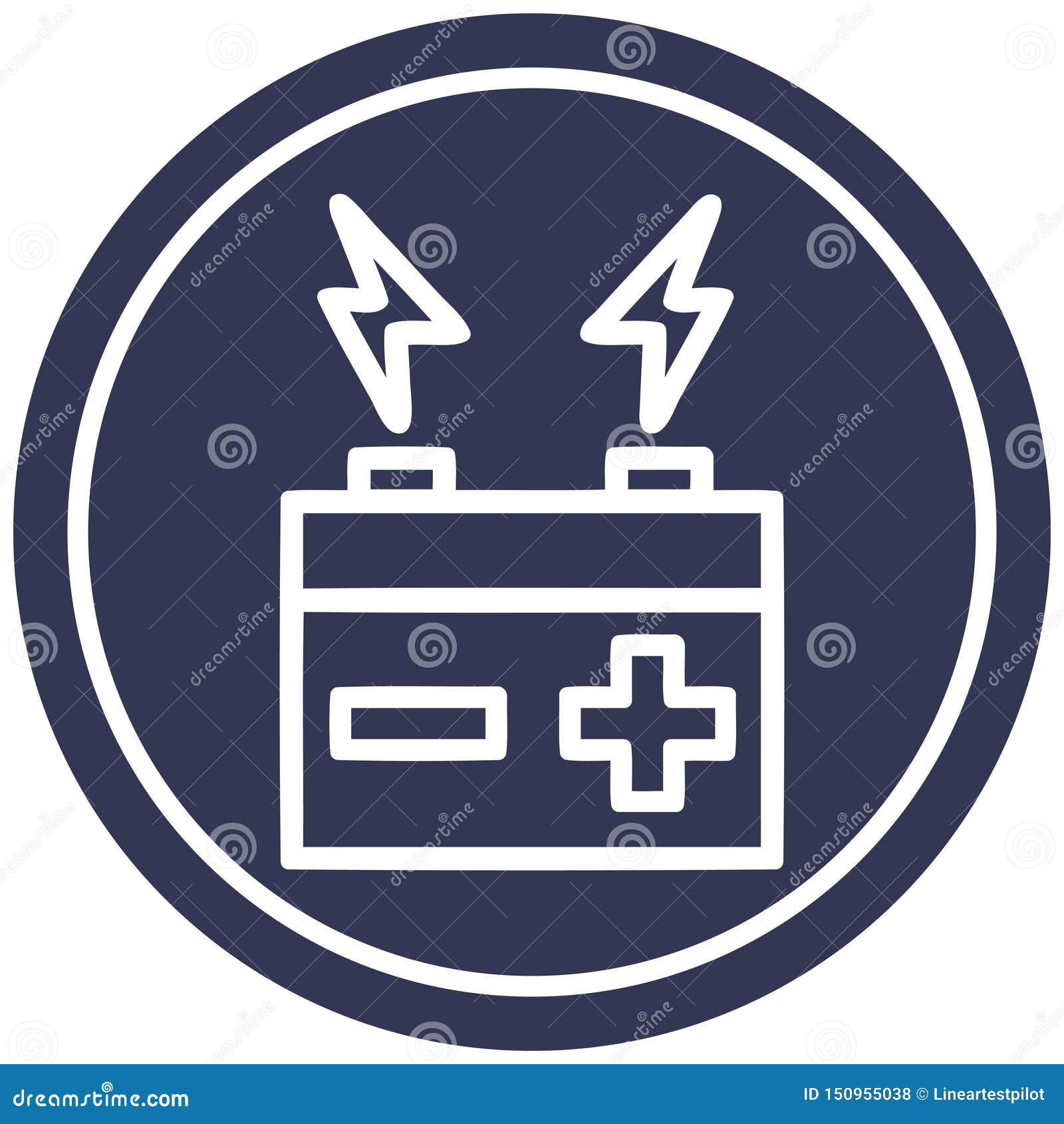 A Creative Battery Circular Icon Cartoon Vector | CartoonDealer.com #151006141