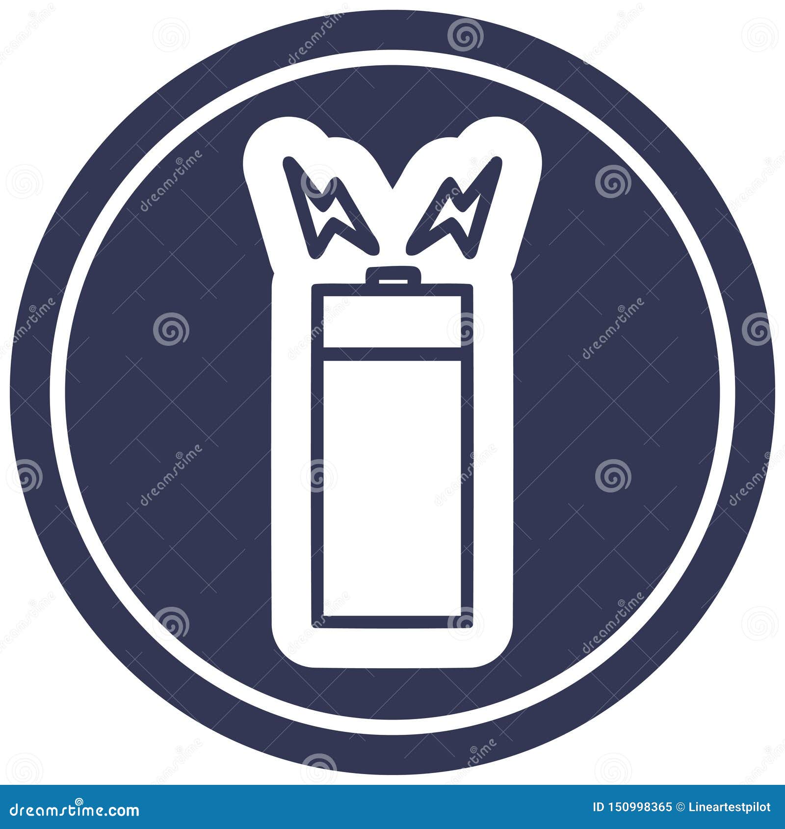 A Creative Battery Circular Icon Cartoon Vector | CartoonDealer.com #151006141