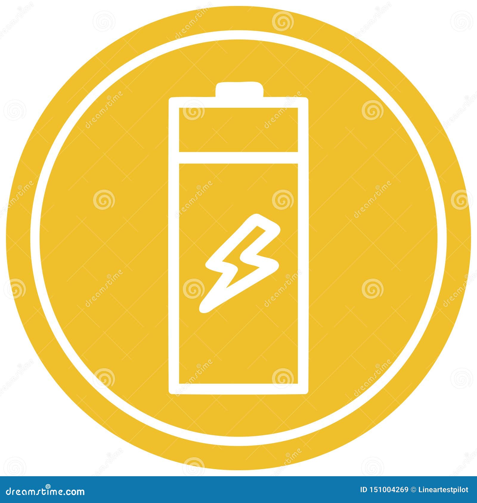A Creative Battery Circular Icon Cartoon Vector | CartoonDealer.com #151006141