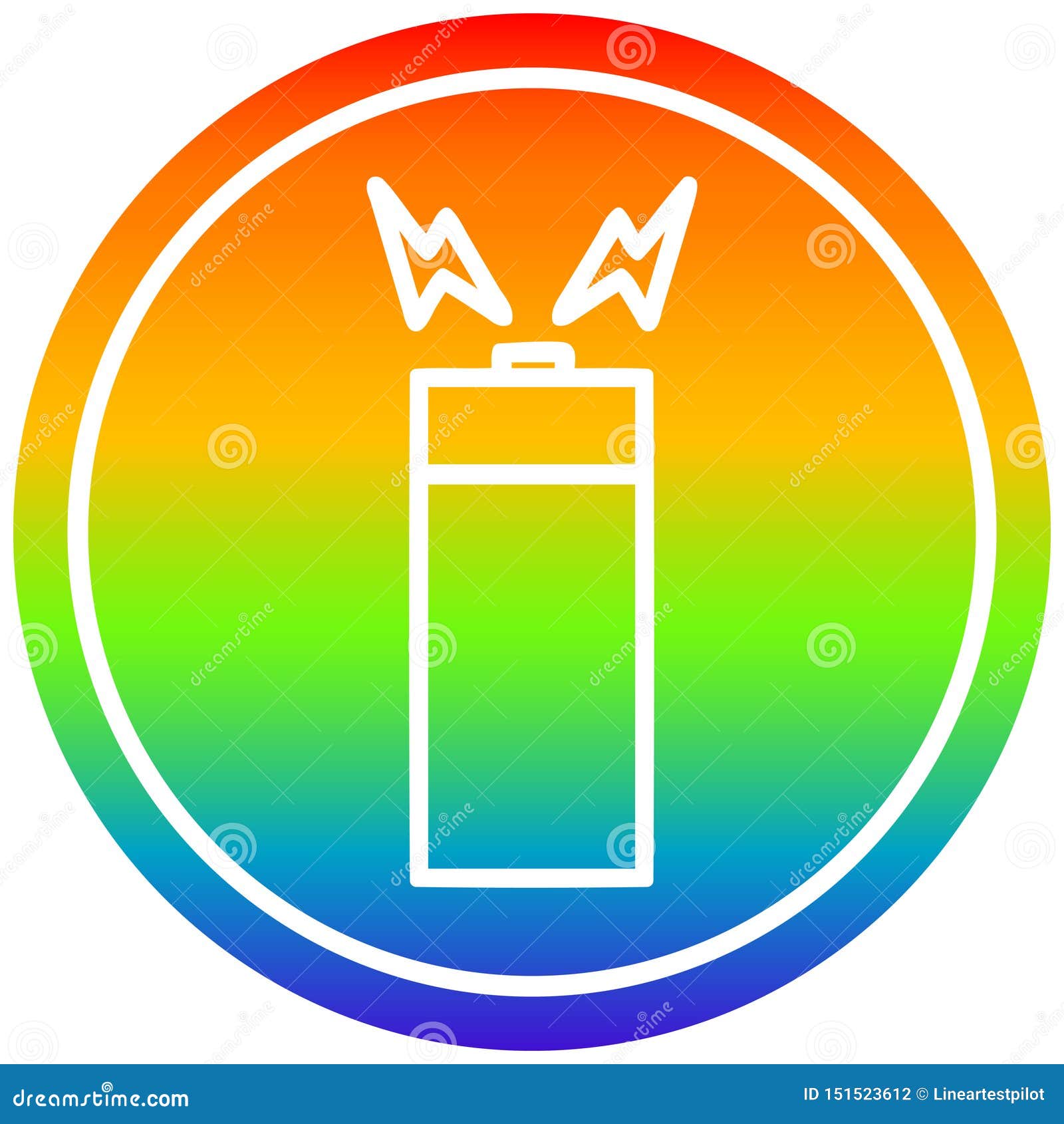 A Creative Battery Circular Icon Cartoon Vector | CartoonDealer.com #151006141