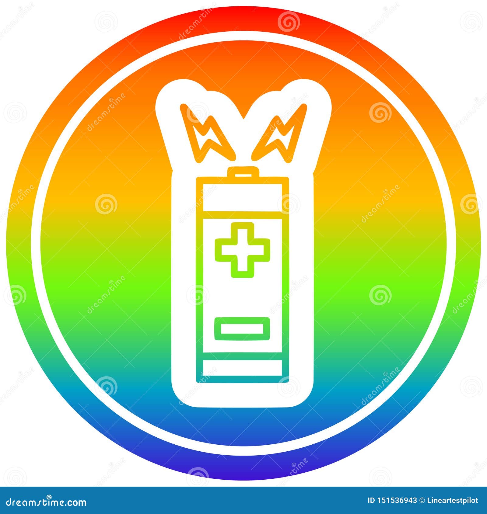 A Creative Battery Circular Icon Cartoon Vector | CartoonDealer.com #151006141