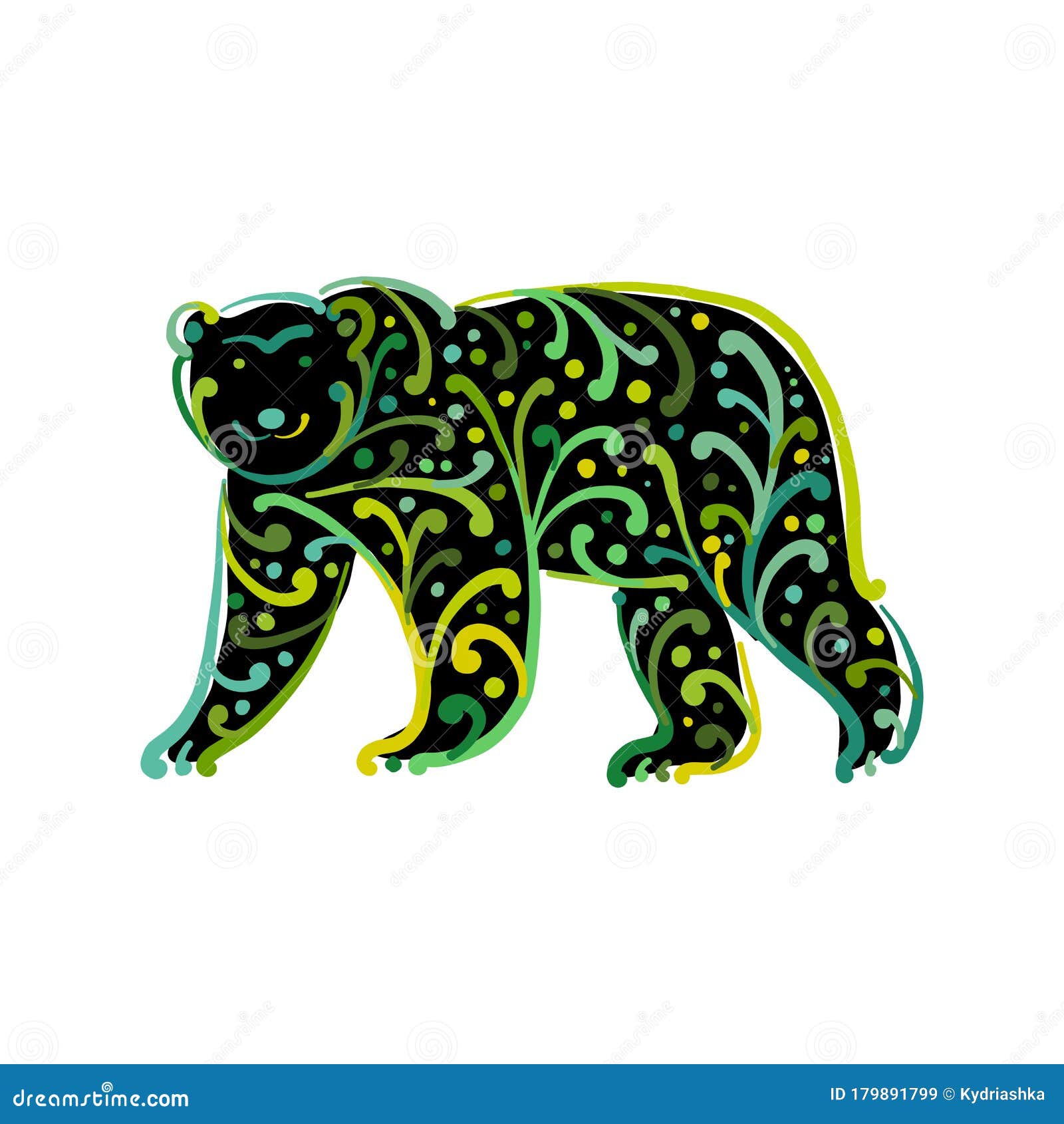 Creative Bear Shape. Ornamental Design Stock Vector - Illustration of ...