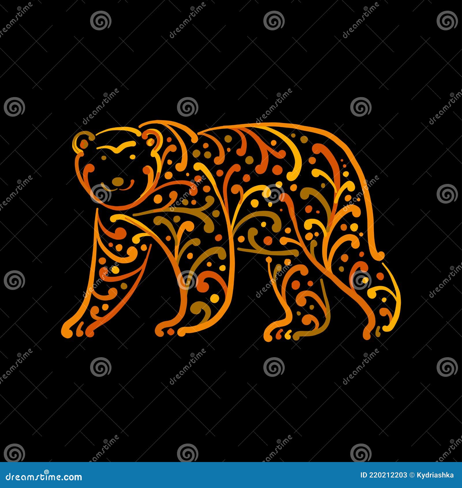 Creative Bear Shape. Ornamental Design Stock Vector - Illustration of ...