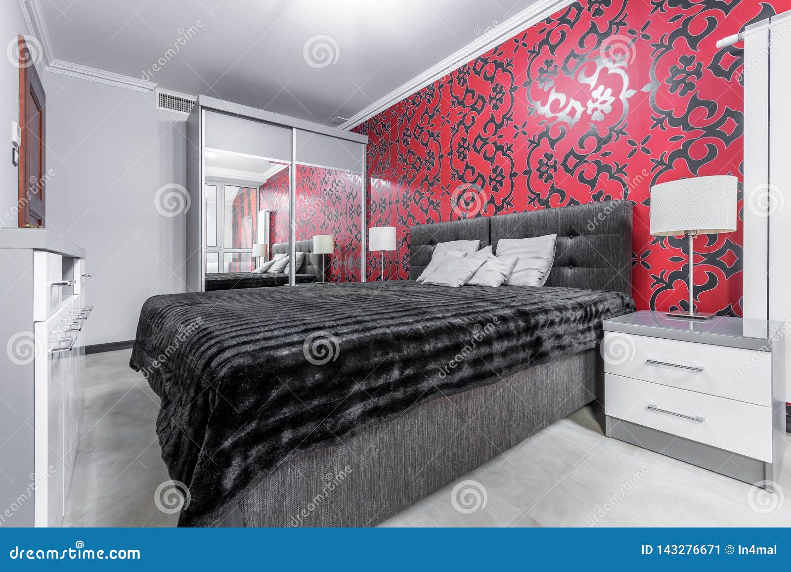 Creative Interior Design in Bedroom Stock Image - Image of creative ...