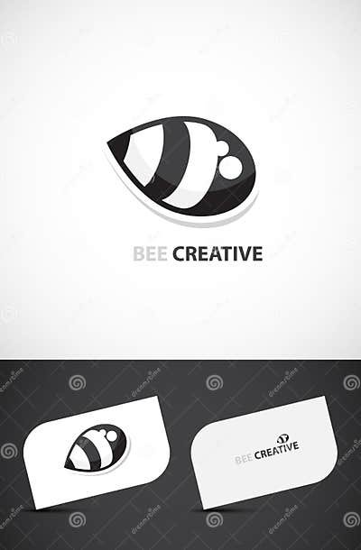 Creative bee logo design stock vector. Illustration of design - 21827784