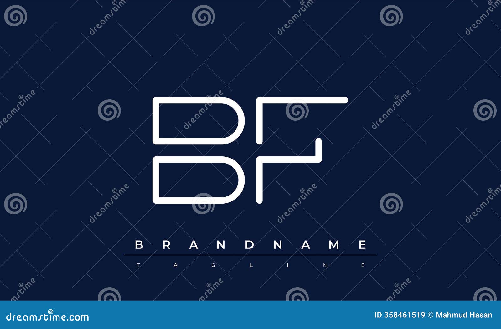 Creative BF Letter Initial Logo Vector Image Stock Vector ...