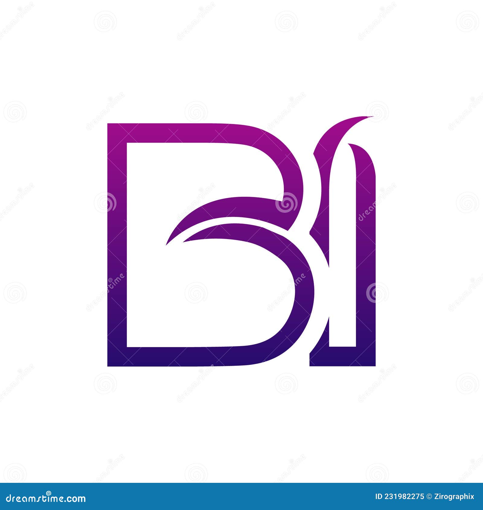 Creative BI Logo Icon Design Stock Vector - Illustration of edge ...