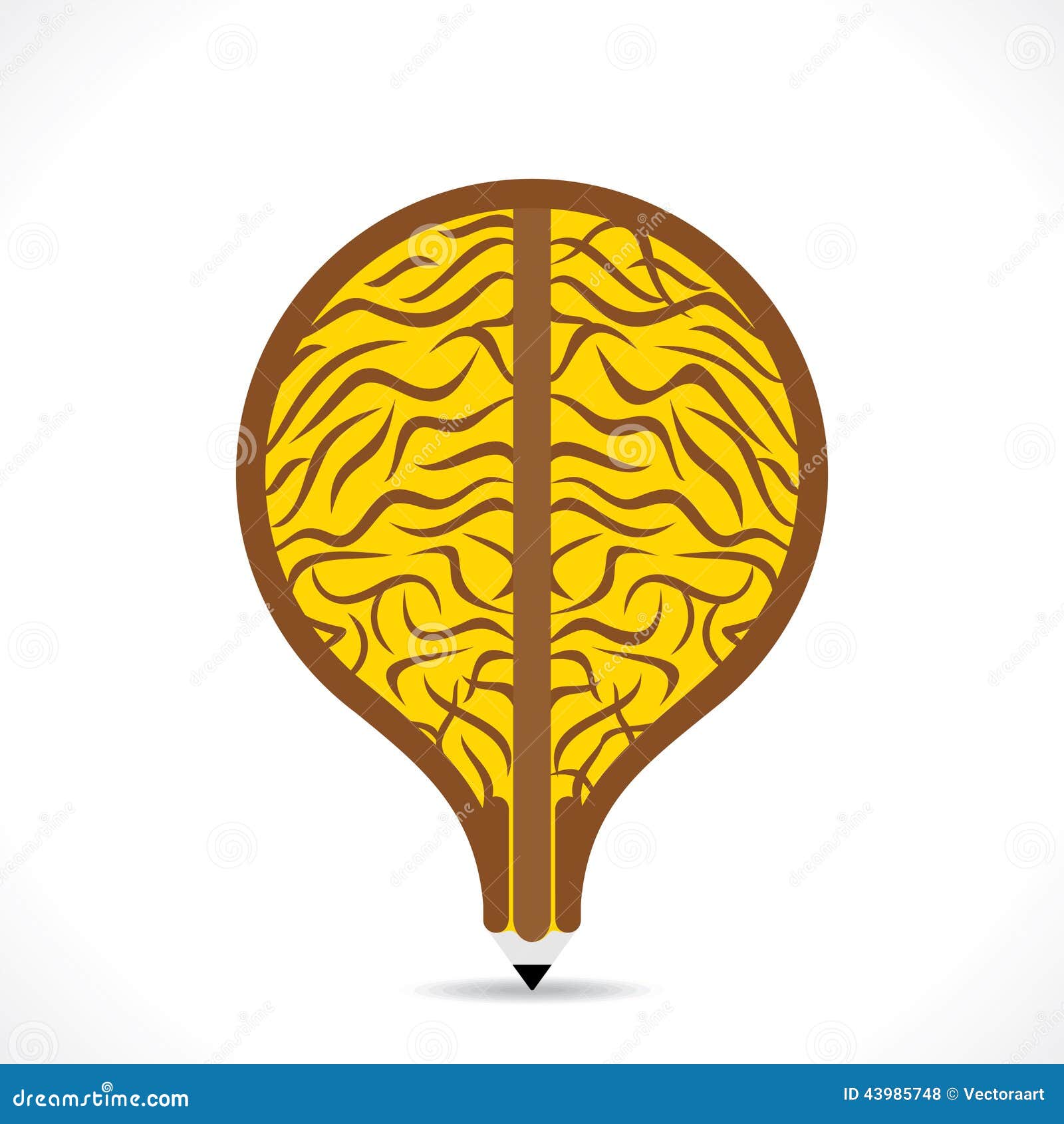 Creative Big Brain Design in Pencil Make Bulb Shape Design Stock Vector ...