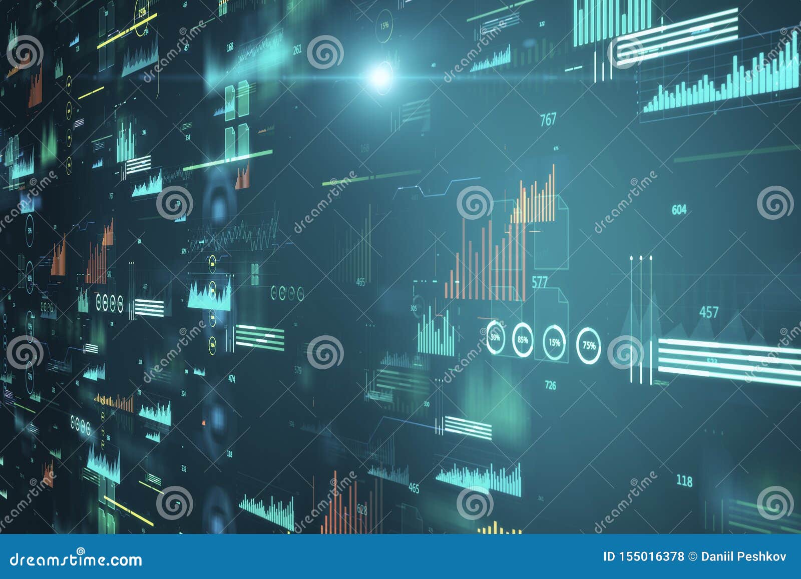 Creative Big Data Charts Texture Stock Illustration - Illustration of ...