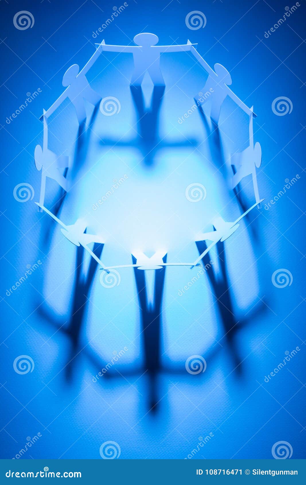 Creative of Big Team in Blue Light Stock Image - Image of connected ...