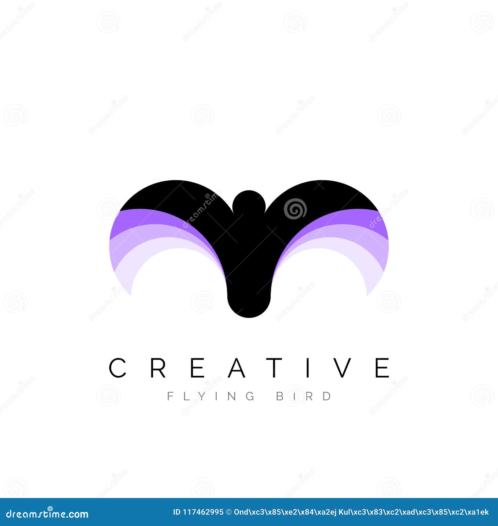 Creative Bird in Flight. Circular Style Stock Vector - Illustration of ...