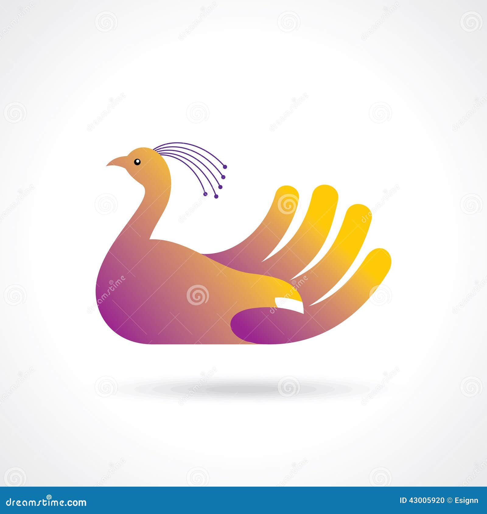 Creative Bird with Hand Creative Idea Stock Vector - Illustration of ...